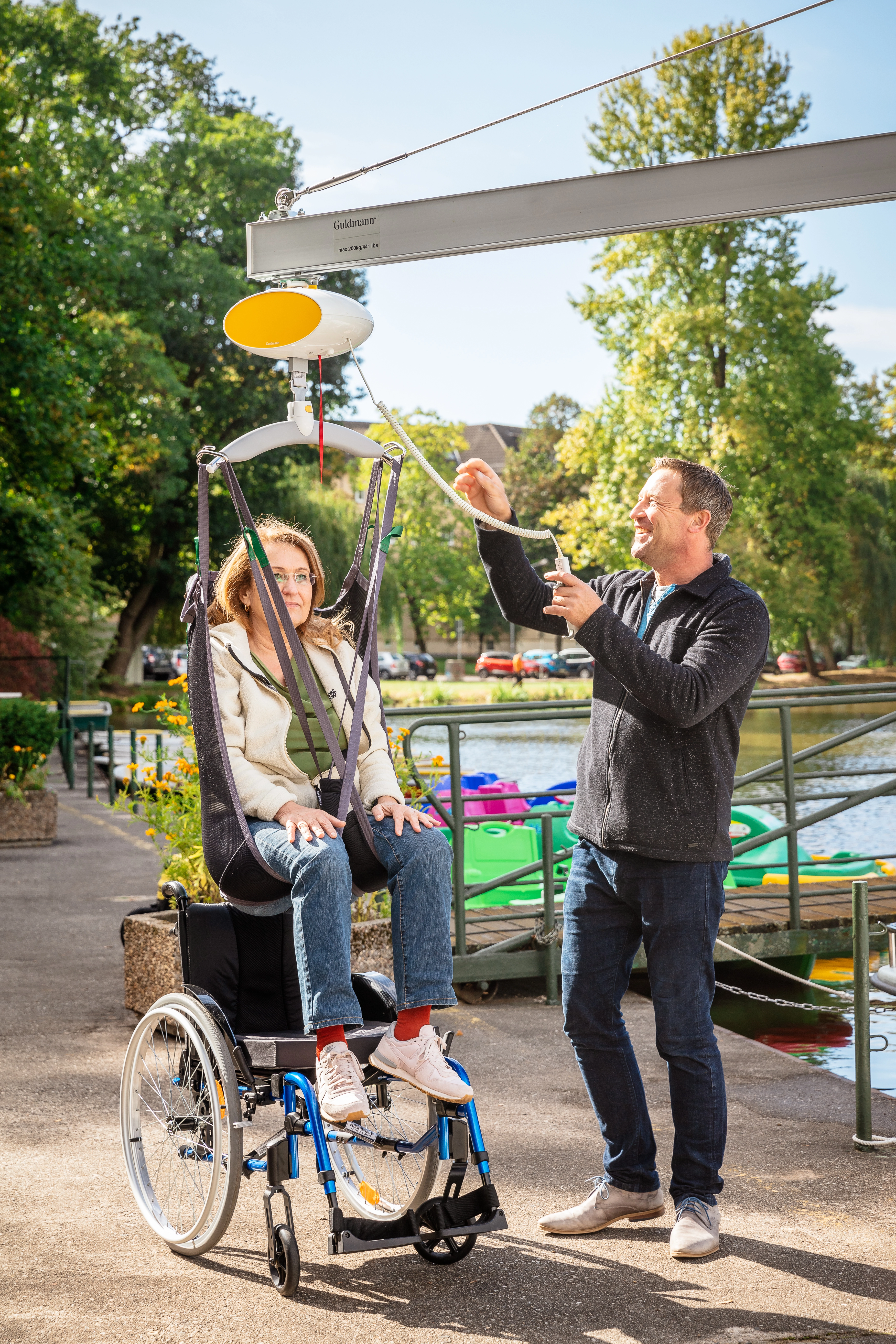 Swing Lift makes is easy to lift disabled users into and out of the ...