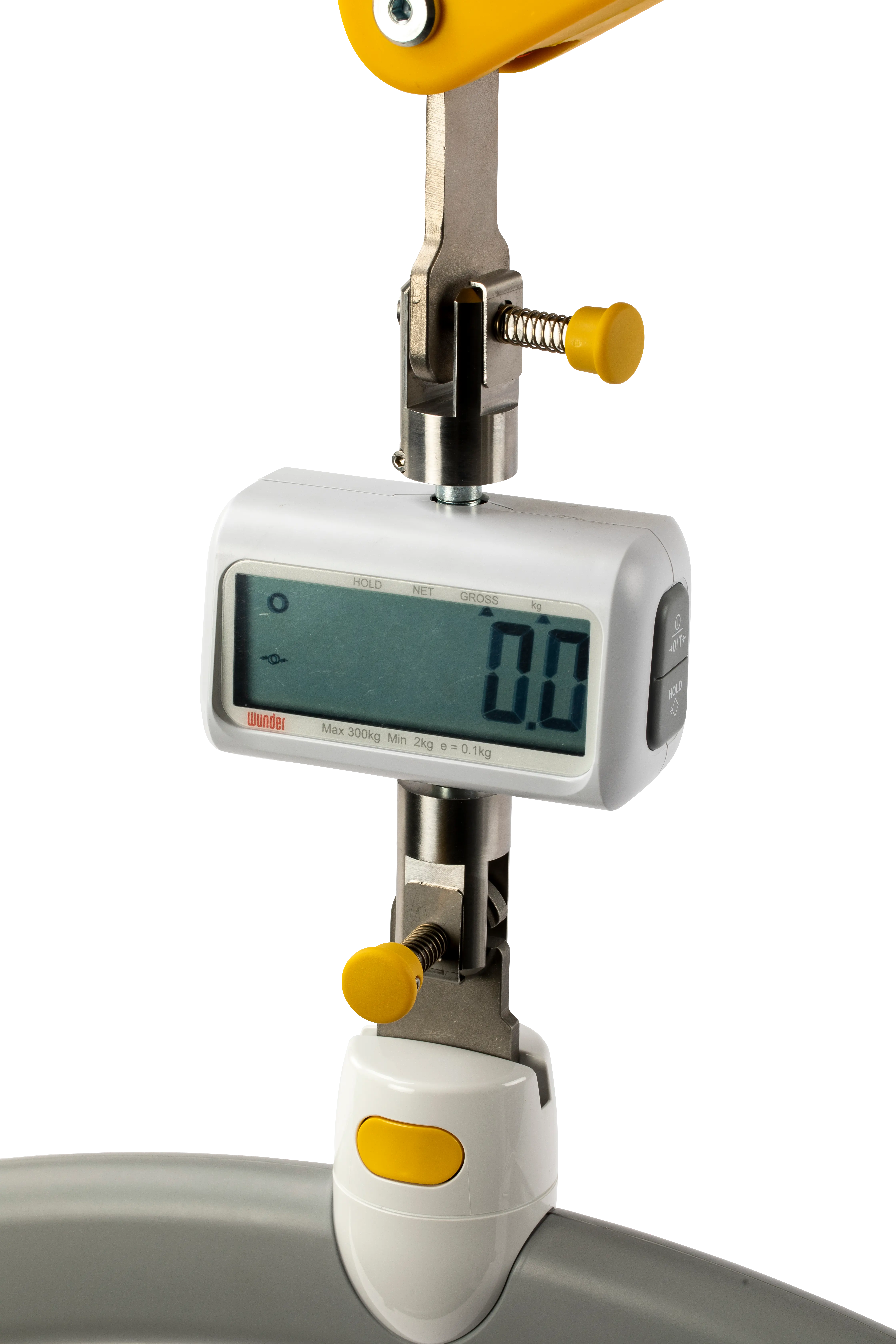 Digital scale for weighing patients placed in a sling suspended from a ...