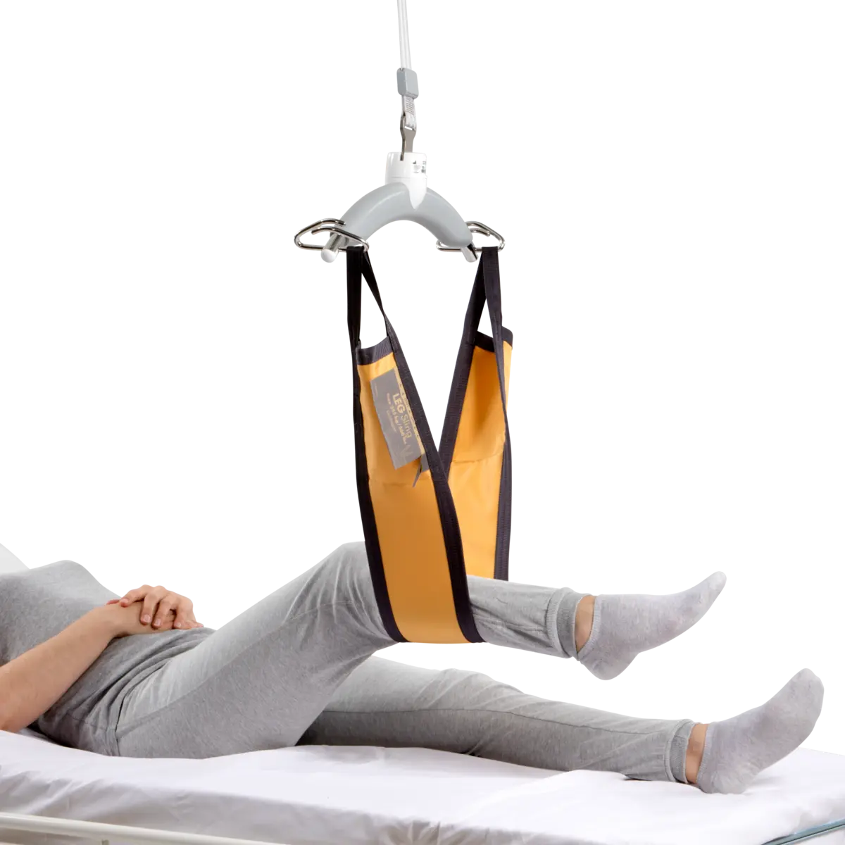 Leg sling for lifting and holding body extremities for wound care or ...