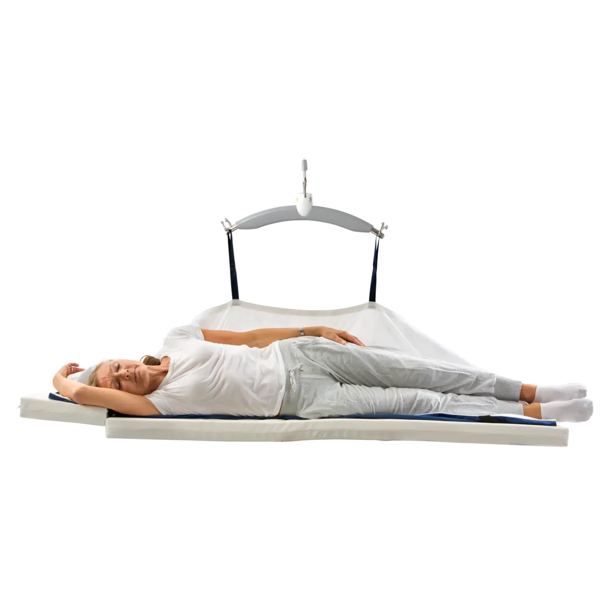 Positioning sling turning a patient over into a sideways or prone ...